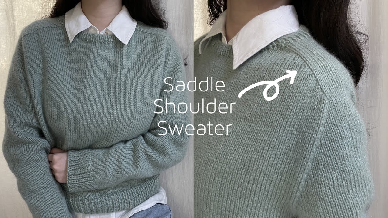 (2) 새들숄더 라운드넥 스웨터 함께 만들어보아요:) Knit tutorial Saddle shoulder round neck ...