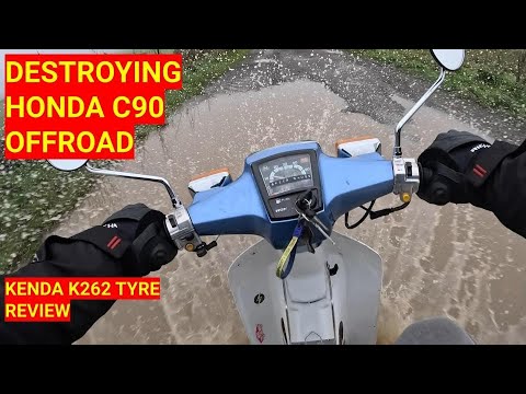 DESTROYING A HONDA C90 OFFROADING AFTER TYRE CHANGE - KENDA K262 REVIEW ...