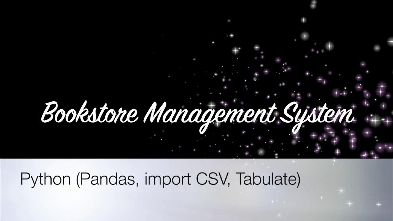 Bookstore Management System (Python) - YouTube