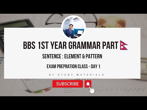 BBS 1st year New course english Grammar part - Part- 1 - Sentences its ...
