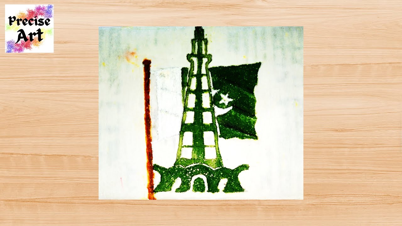 Pakistan flag drawing easy tutorial | How to draw Pakistani flag step ...