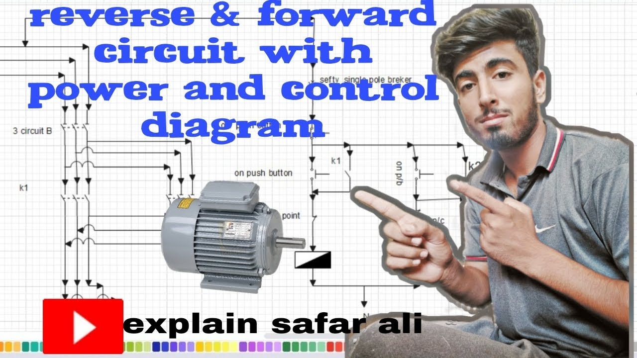 reverse and forward circuit power and control diagram - YouTube