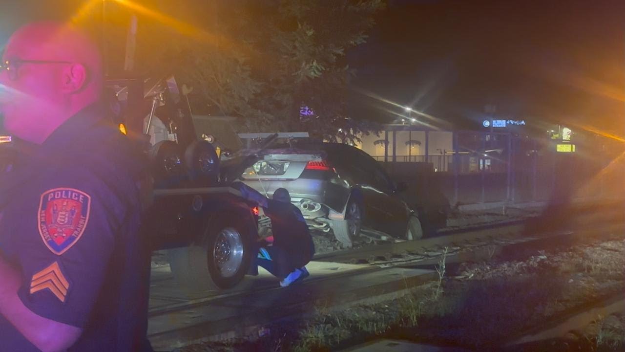 Car Collides with River Line Tracks on South Broad Street; Police ...