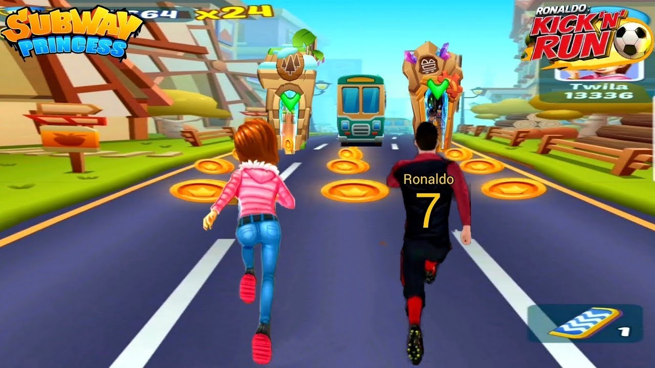 Subway Runner V/S Kick 'n' Run - Cristiano Ronaldo Run - WHO'S FASTER ...