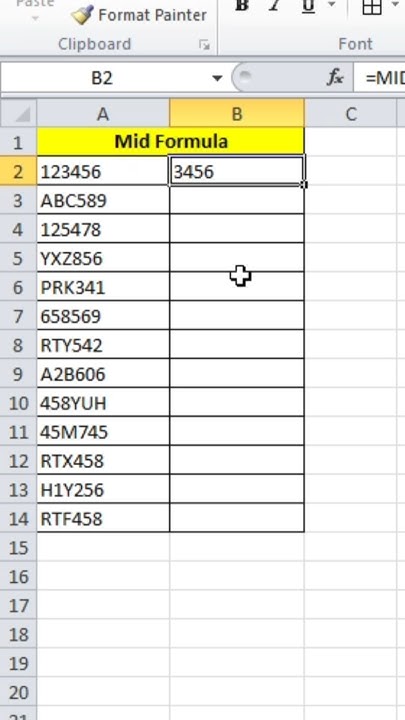 Mid Formula In Excel 🤔 How to use Mid Formula In Excel #shorts - YouTube