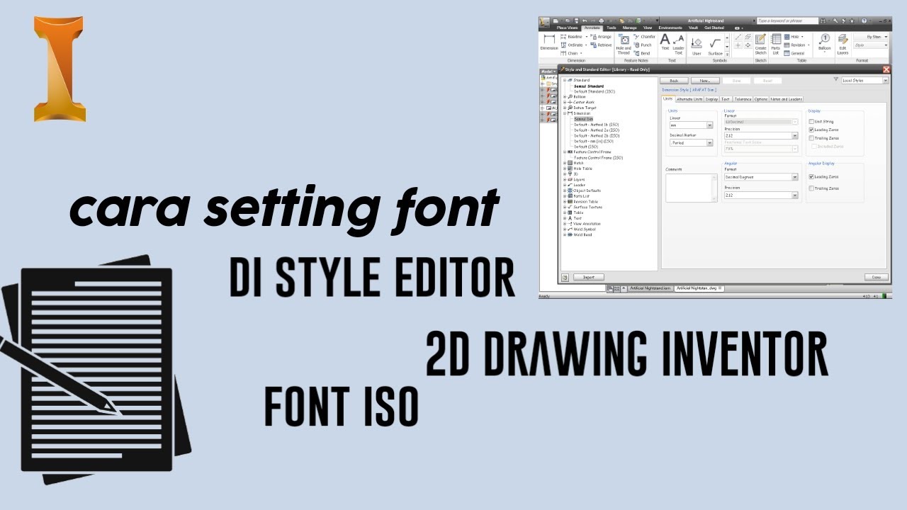 #4 Autodesk Inventor 2020 Tutorial Cara Merubah Font Style menjadi Font ...