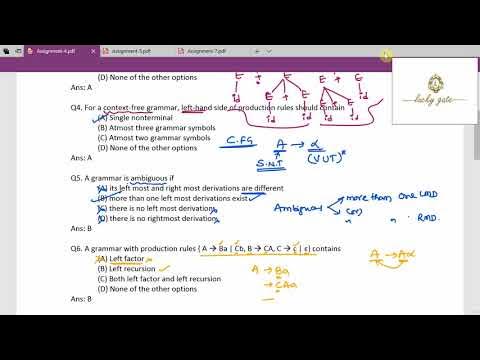 148. NPTEL - Compiler Design - week4 Assignment questions and their ...