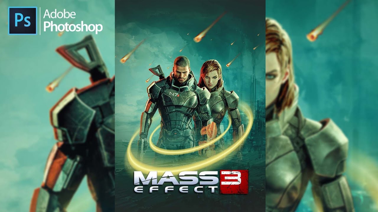 Mass Effect 3 - Gaming Poster Design - Photoshop Tutorial - YouTube