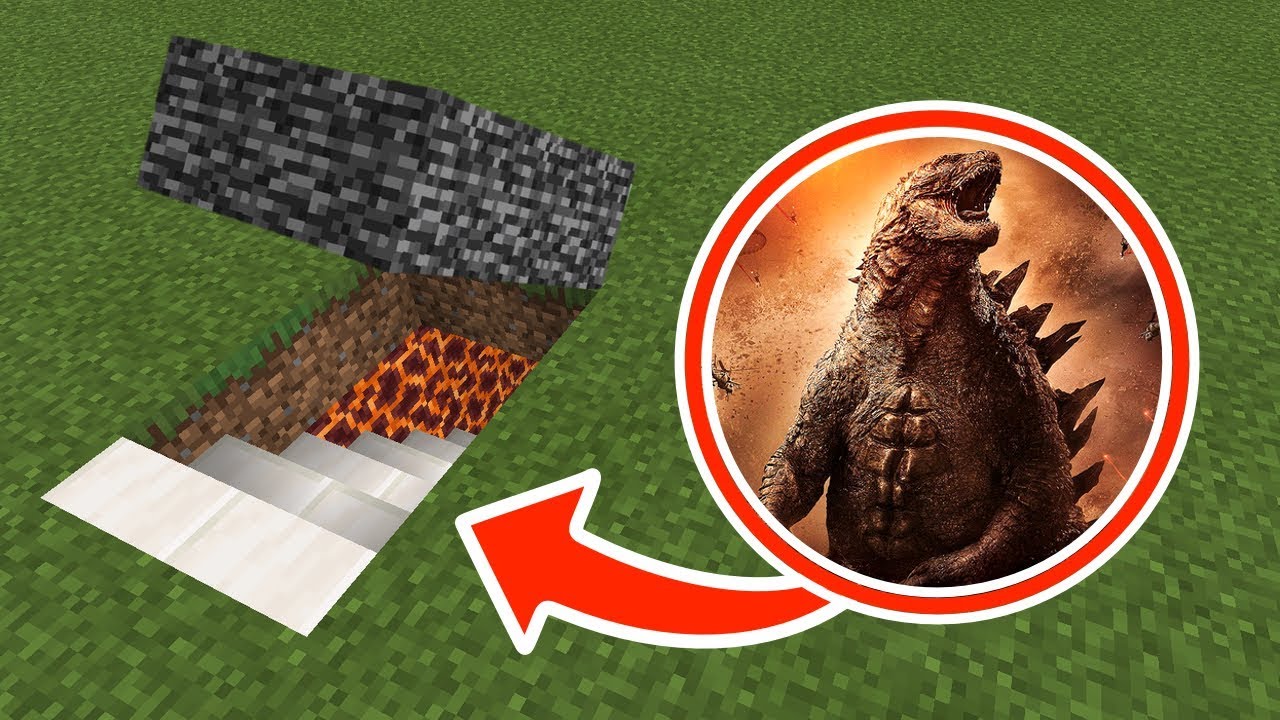 How To Make a SECRET GODZILLA BASE in Minecraft PE - YouTube