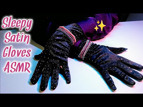 Satin Gloves for Sleep ASMR ✨ Table Tracing, Close-up Hand Movements, Beaded Bracelets 😴