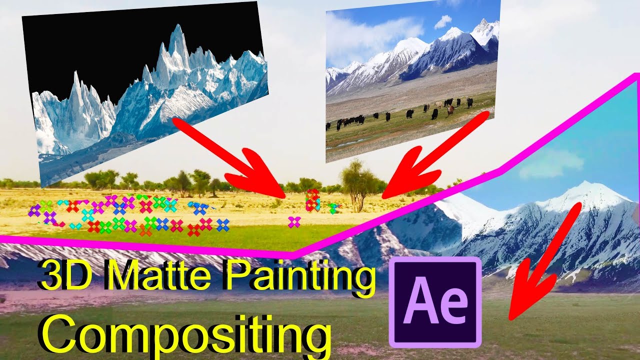3D Matte Painting in After Effects | Matte Painting Landscape | Matte ...