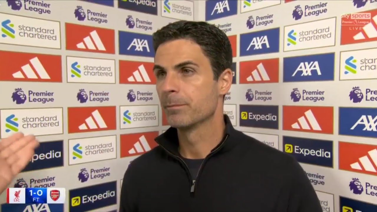 Mikel Arteta Post Match Interview || Liverpool VS Arsenal 1-0 - YouTube