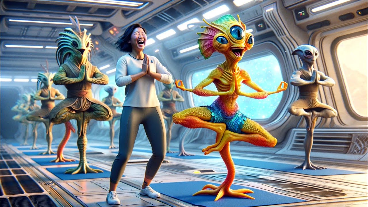 Galactic Aliens made fun of Yoga until they stuck in various positions ...