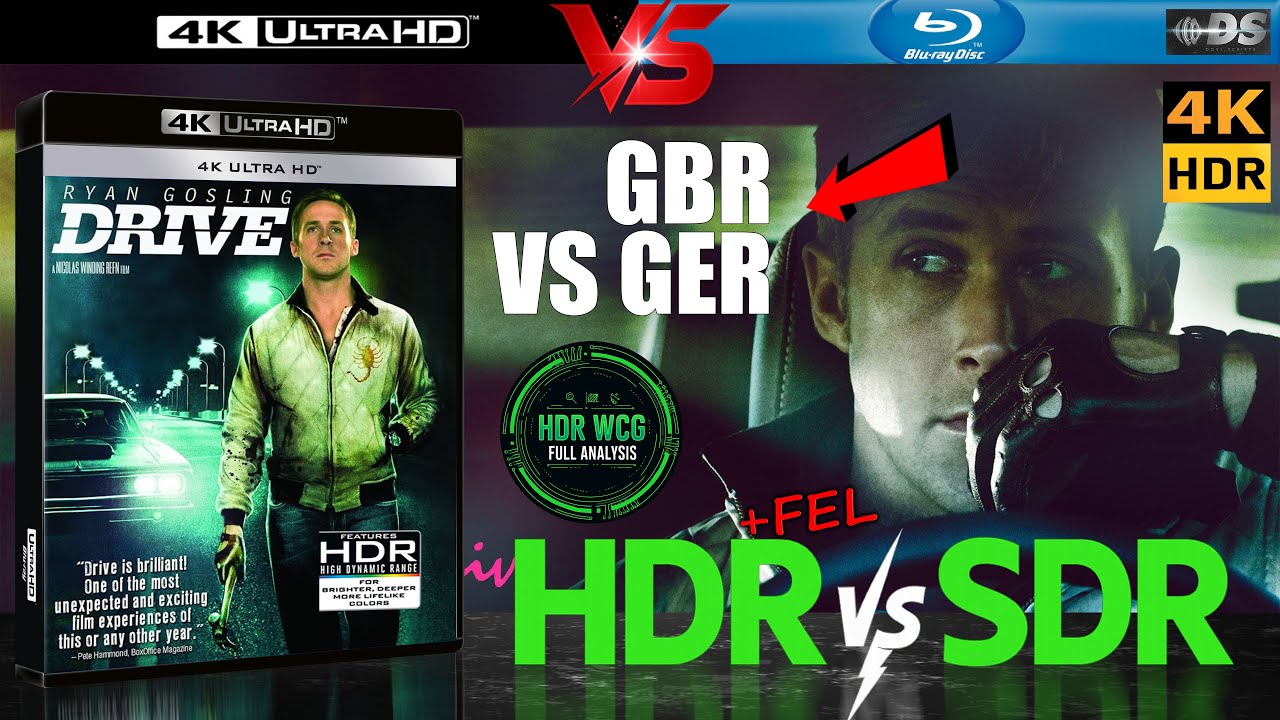 HDR DV WCG ATMOS ANALYSIS ( Drive 2011 ) 4K UHD Blu Ray REVIEW vs 1080p ...
