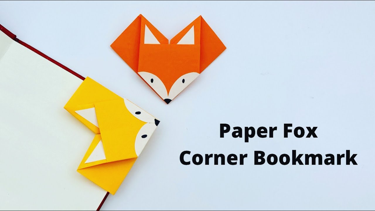 DIY Paper FOX Corner Bookmark!!! Paper Crafts For School / Origami ...