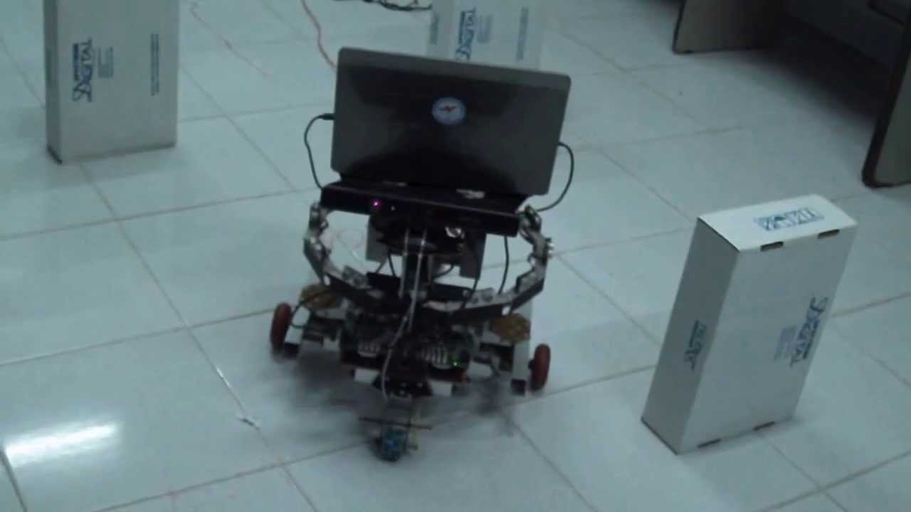 mobile autonomous robot using kinect_demo - YouTube