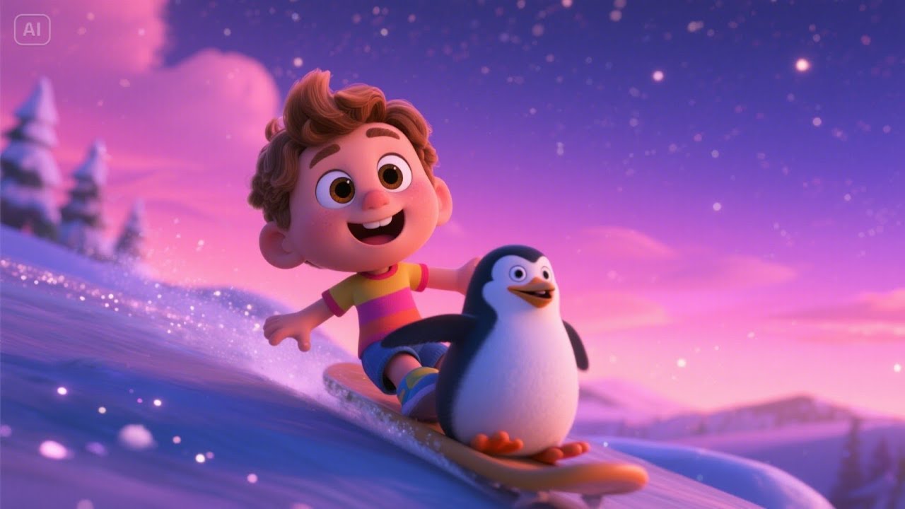 Little Penguins Slide on the Ice | Fun Winter Song for Kids | Arctic ...