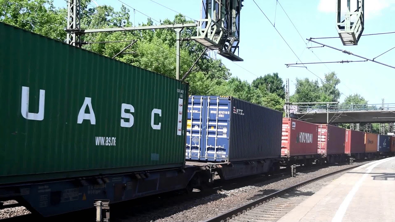 Deutsche Bahn (DB) Intermodal Container Train at Hamburg - Harburg ...