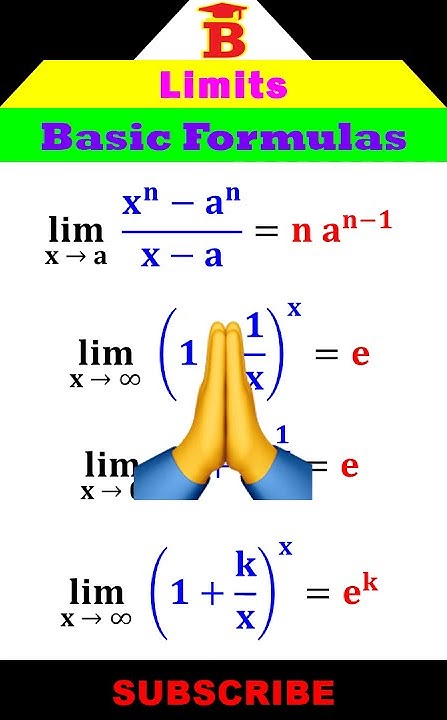 Limits Basic Formulas - YouTube