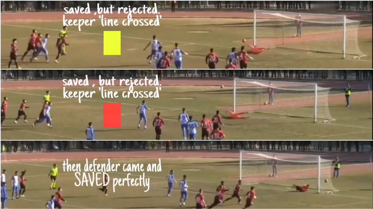 Keeper's double penalty save rejected and defender saved perfectly ...
