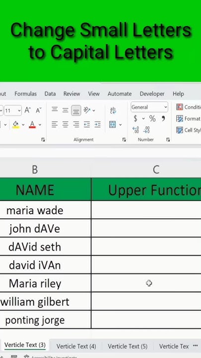 Change Small Letters to Capital Letters in Excel #change #small # ...