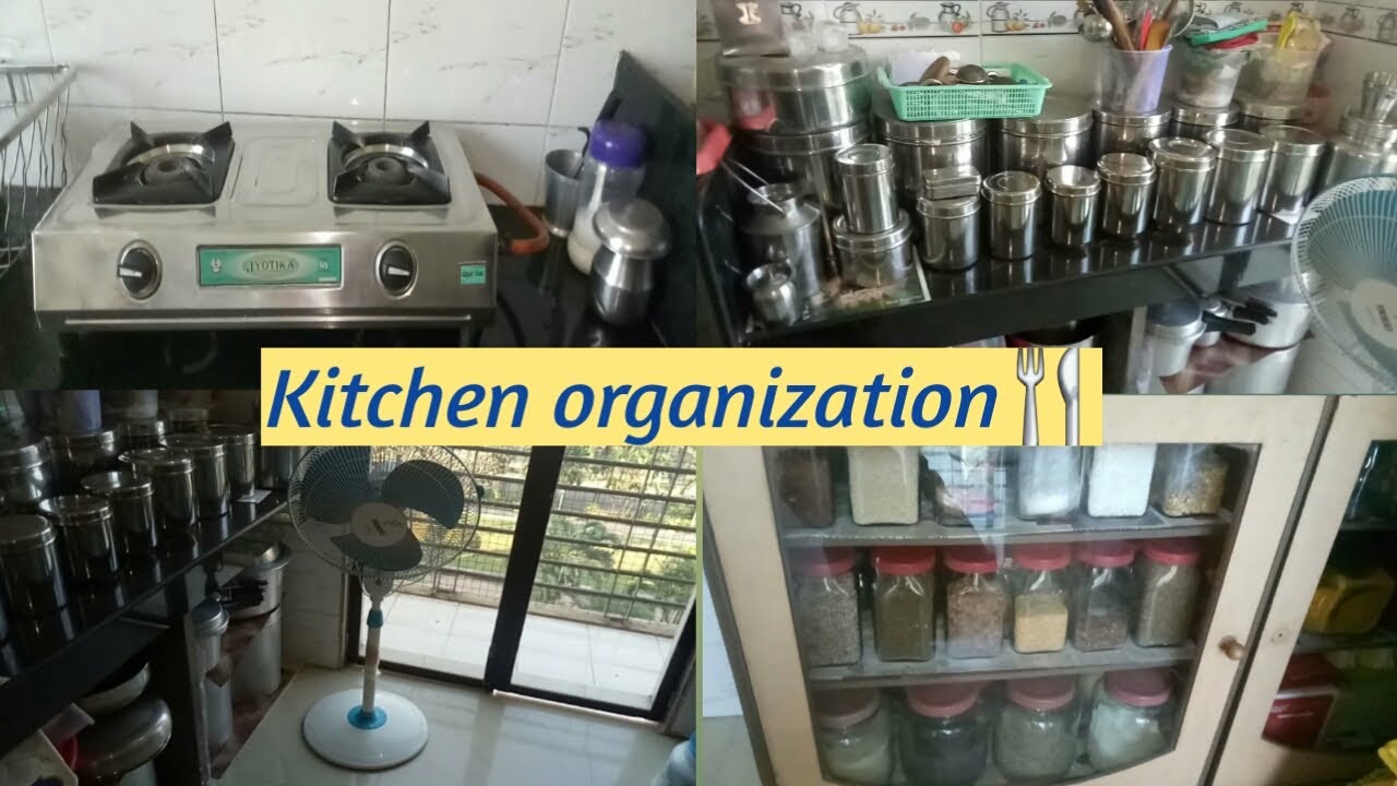 Small non modular and non furnished kitchen tour. Kitchen organization ...