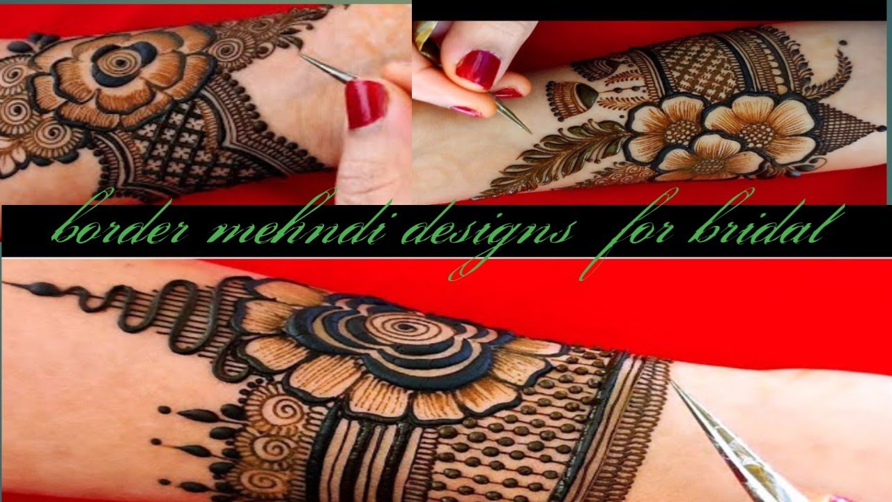 Border mehndi designs for bridal| mehndi designs for girls|mehndi ...