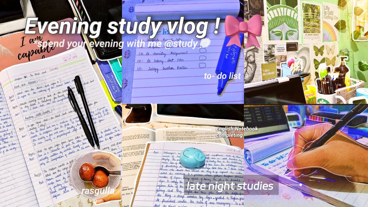 Study vlog 💌 | Evening time | Notes, Assignment , Reading 📖 - YouTube