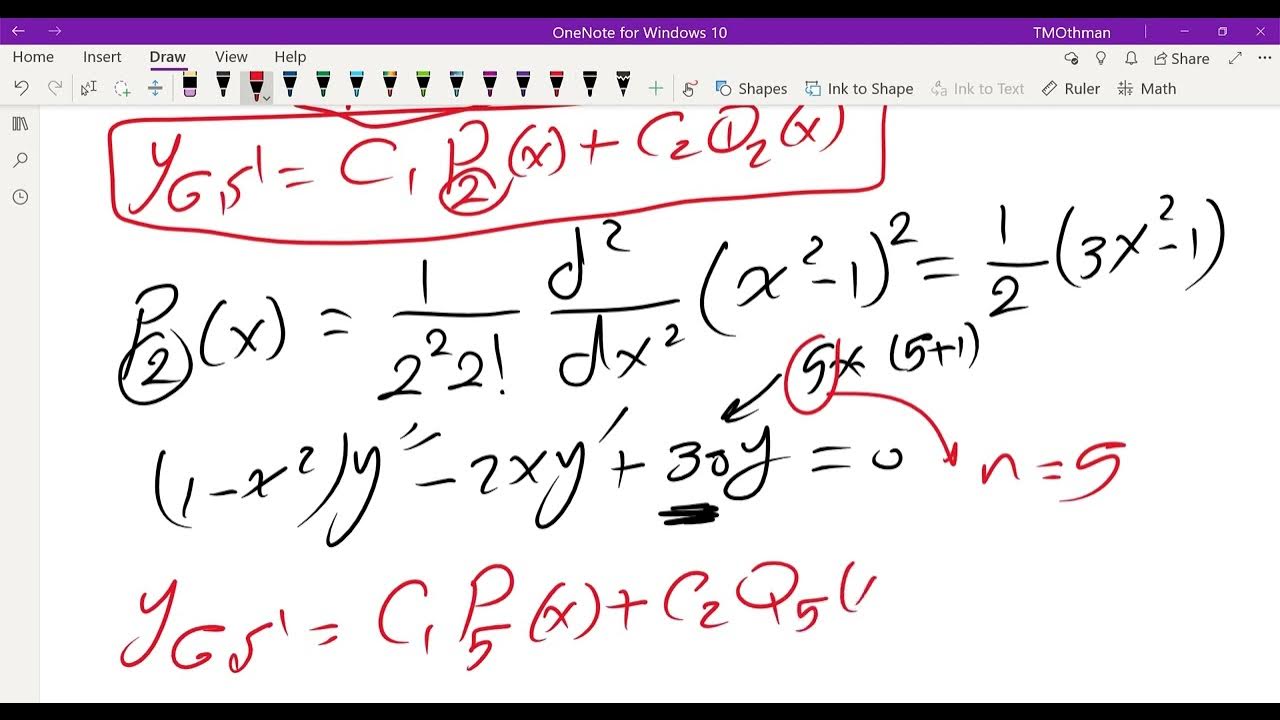 Legendre function Lec. 1 - YouTube