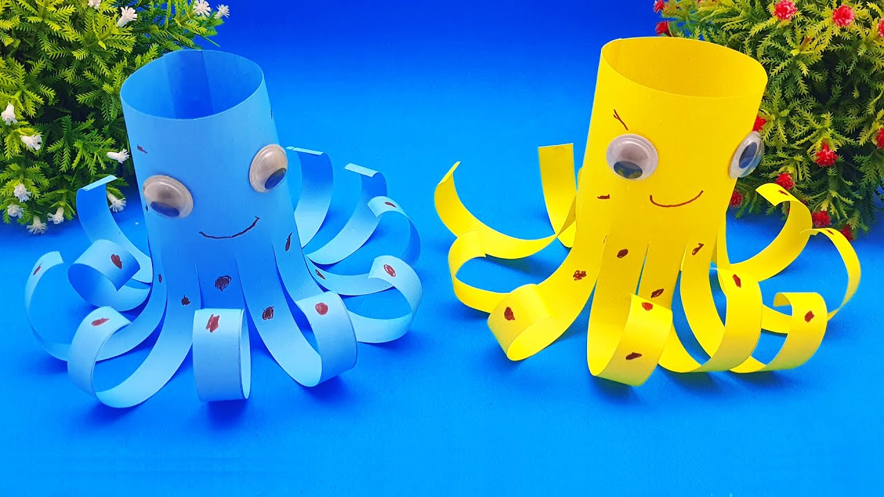 How To Make a Paper Octopus | Diy Cute Paper Octopus Animals | School ...