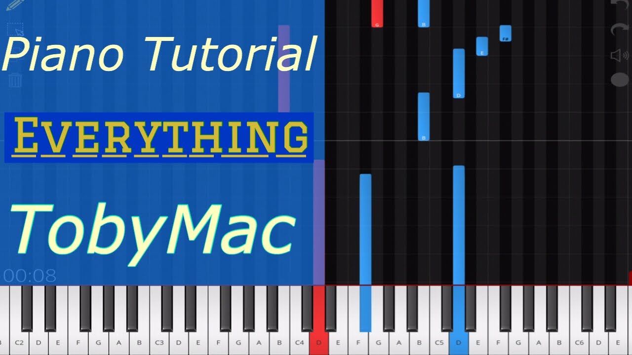TobyMac - Everything Piano Tutorial & drum backing track - YouTube
