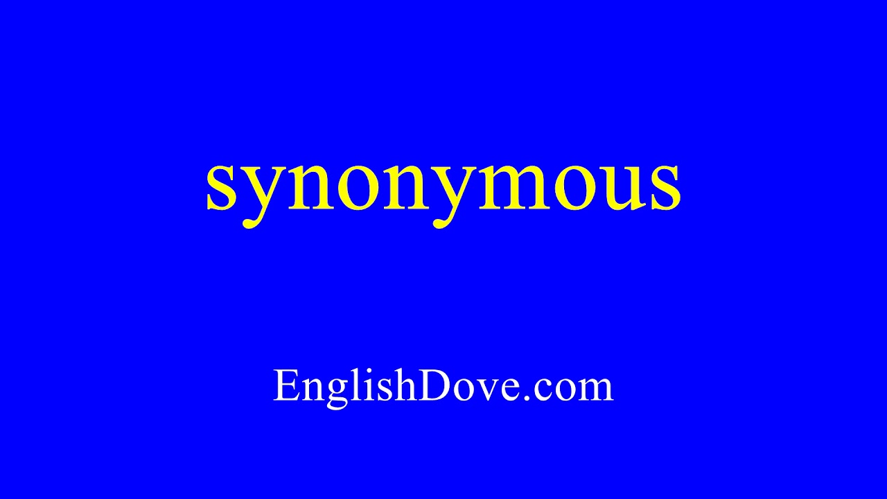 How to pronounce synonymous in American English. - YouTube