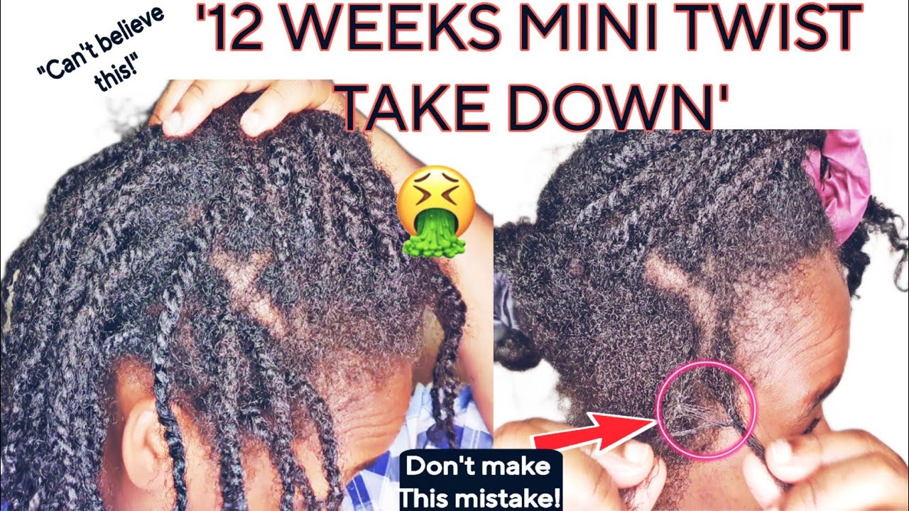 🤮WATCH ME TAKE DOWN MY 3 MONTHS OLD MINI TWIST || Mini Twist For Hair ...