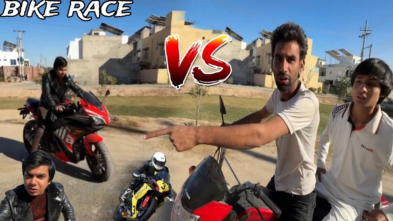 WALEED SUPERBIKE VS JAVED NORMAL BIKE RACE - YouTube