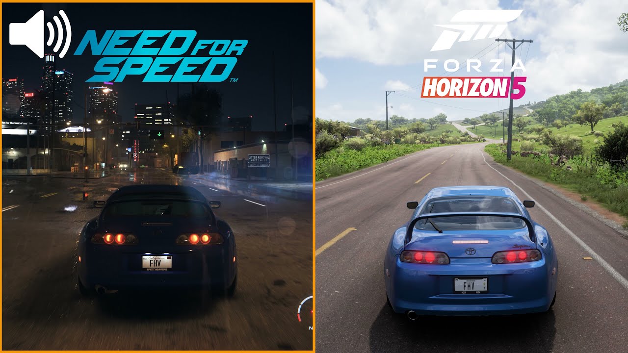 Forza Horizon 5 vs NFS Gameplay & Engine Sounds Comparison (Toyota ...