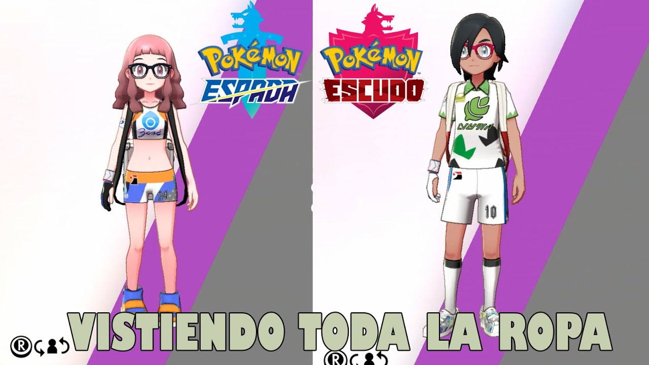 Toda la ropa de pokemon espada y escudo - YouTube