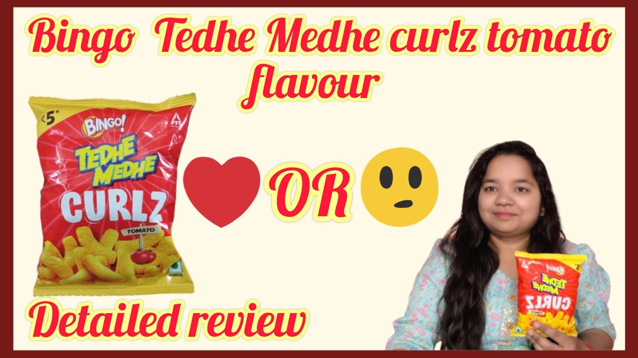 Bingo Tedhe Medhe curlz tomato flavour| Tedhe Medhe curlz| Tomato ...