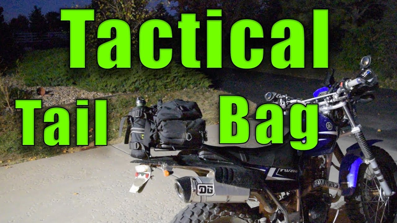 inexpensive Tactical Tail Bag for DualSport Motorcycles - YouTube