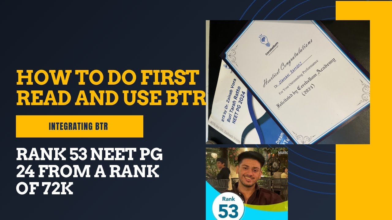 How to do FIRST READ & INTEGRATE BTR for NEET PG & INI - CET | COMPLETE STRATEGY - YouTube