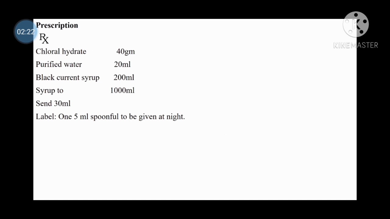 Exp.no.18- To prepare and submit Chloral hydrate elixir. - YouTube