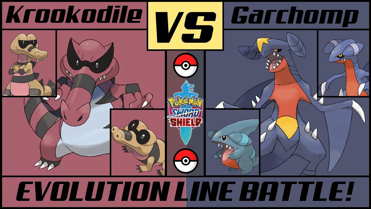 KROOKODILE vs GARCHOMP - Evolution Line Battle - YouTube