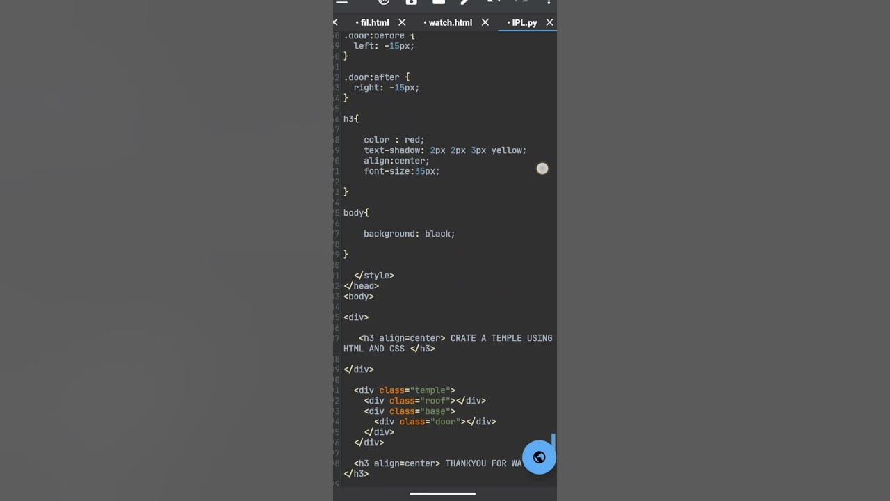 Create A Temple Animation Using Html And Css Css Html Javascript Codding Knowledgeispower