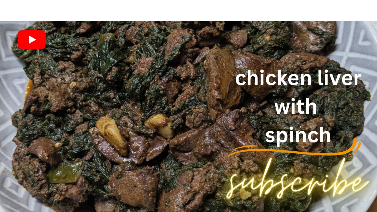 chicken liver recipe | chicken liver with spinach. - YouTube