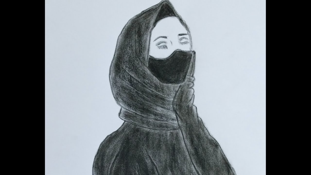Muslim girl drawing easy easy /hijab girl Drawing /Ramadan Special ...
