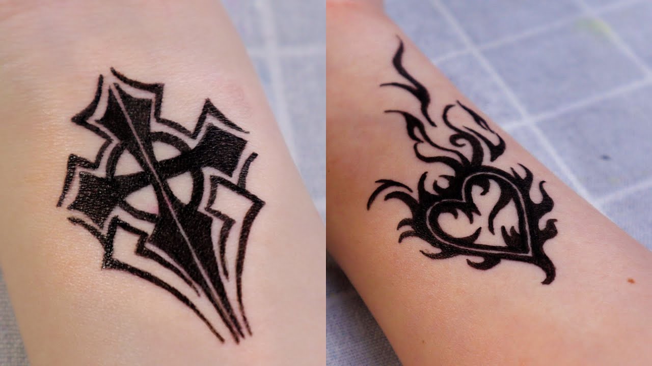 Cross symbol tattoo and heart tattoo designs| Vẽ hình xăm thánh giá ...