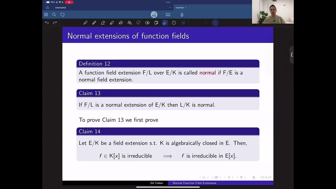 AGC Lecture 10f - Normal function field extensions - YouTube