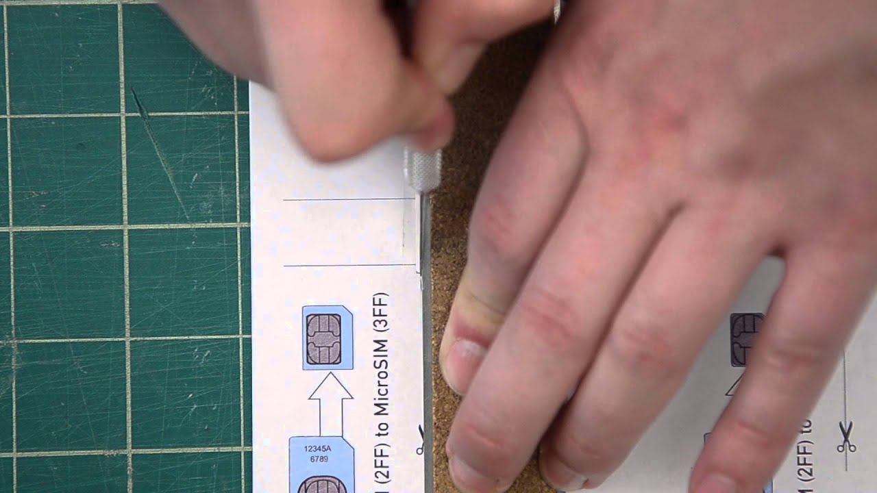 Cut down a SIM Card to a Micro SIM - YouTube