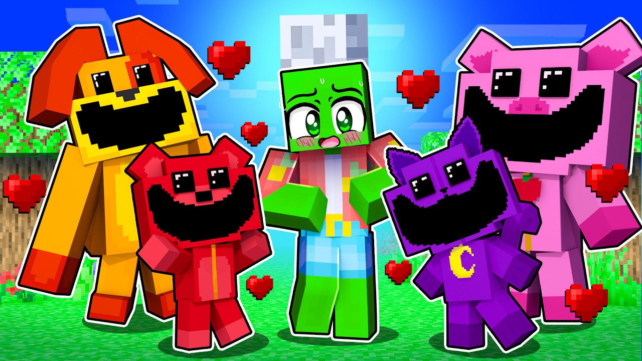 Adopted by CRAZY SMILING CRITTERS in Minecraft! - YouTube