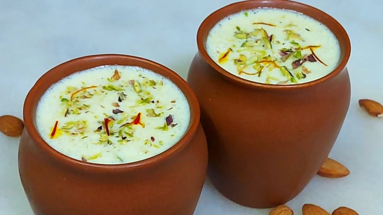 Healthy Iftar Drink Badam Milk Recipe | Badam Kesar Milkshake | Almond ...