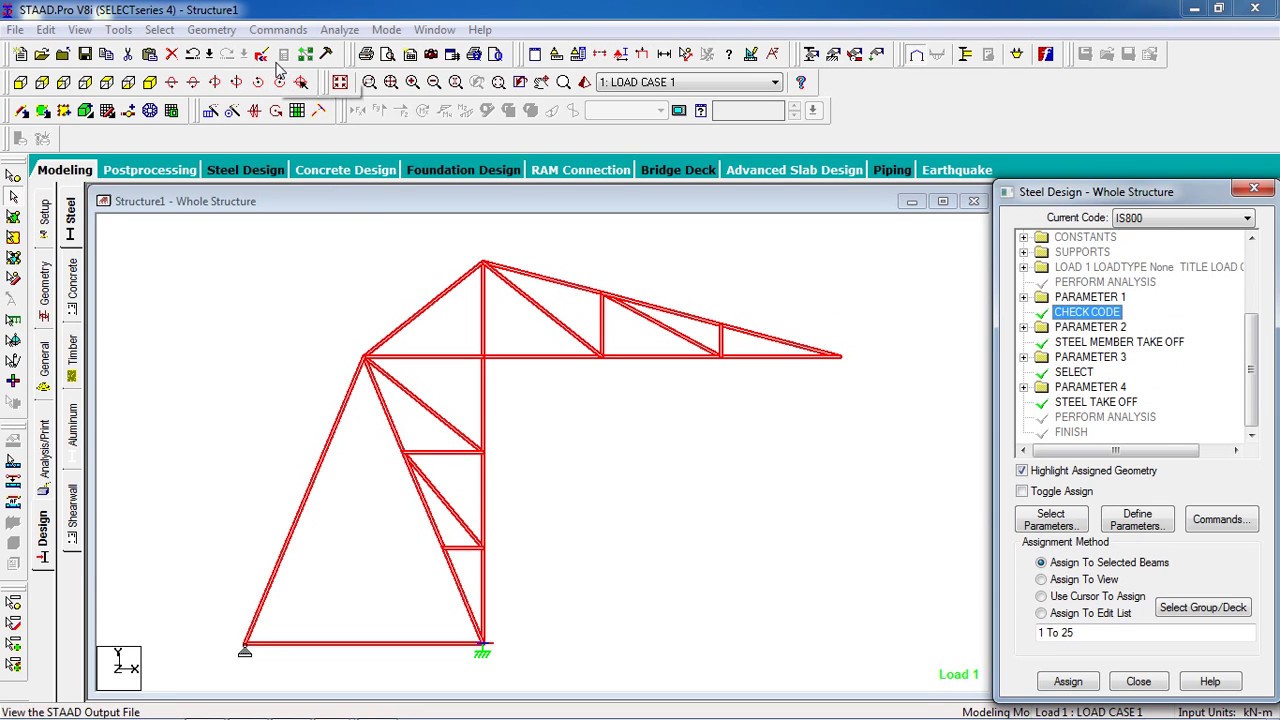 STAAD Pro Tutorials - Analysis & Design of Steel Truss Type-5 ( Day 36) - YouTube